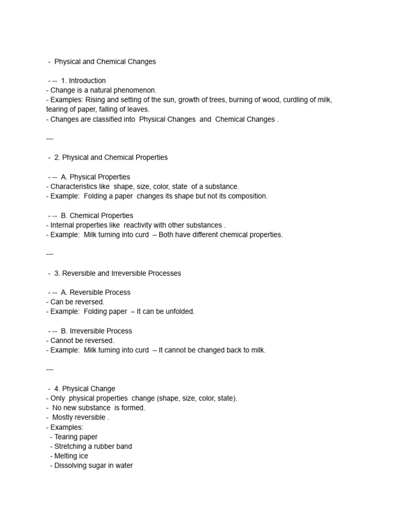 Chapter 5 Science Physical and Chemical Changes | PDF | Magnesium | Iron