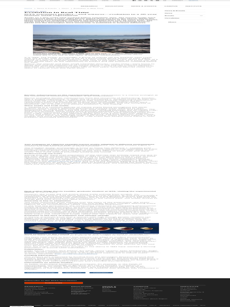 Real-Time Evolution of Marine Snails | PDF | Evolution | Genetics