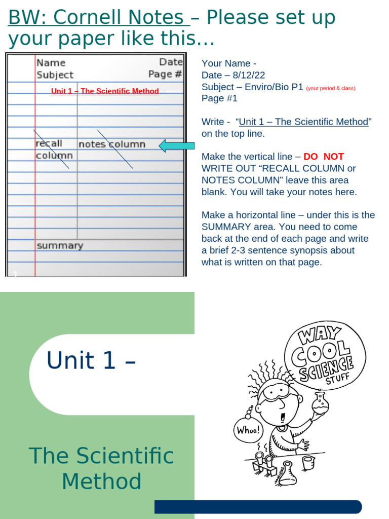 Scientific Method Cornell Notes Guide | PDF | Experiment | Hypothesis