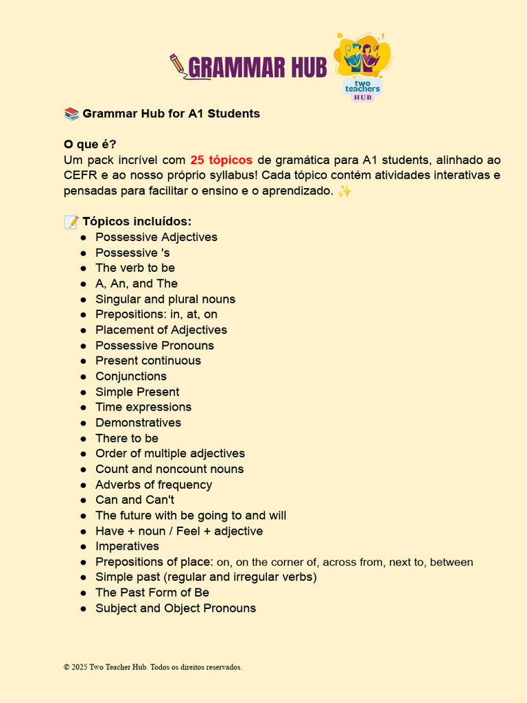 Grammar Hub A1 (Sample) 1 | PDF