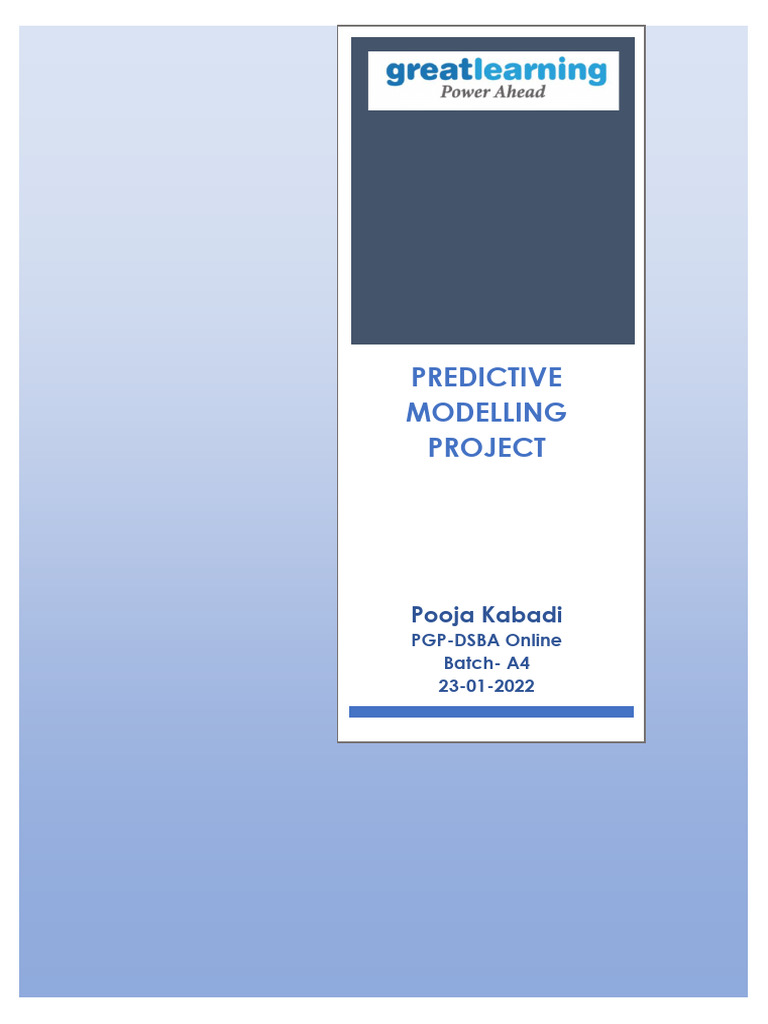 Pooja Kabadi- Predictive Modelling Project | PDF | Errors And Residuals | Coefficient Of ...