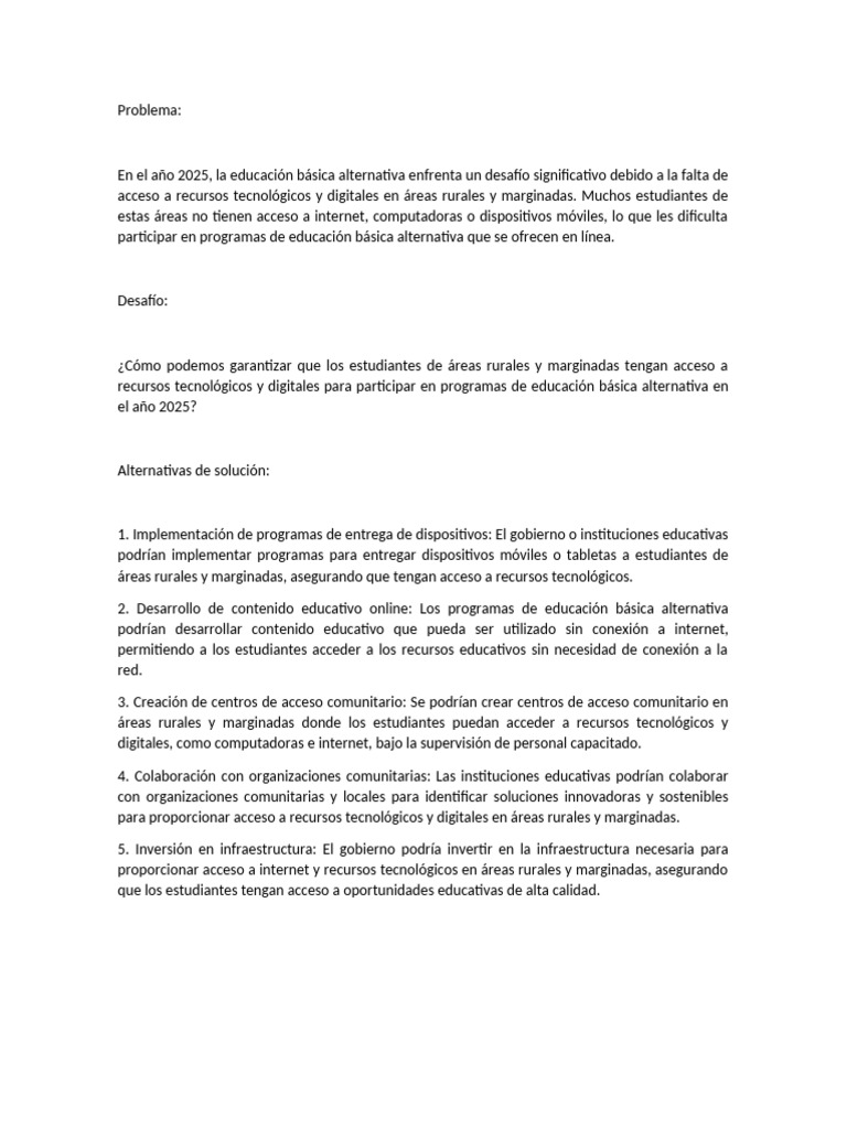 Acceso a Tecnología en Educación Rural | PDF