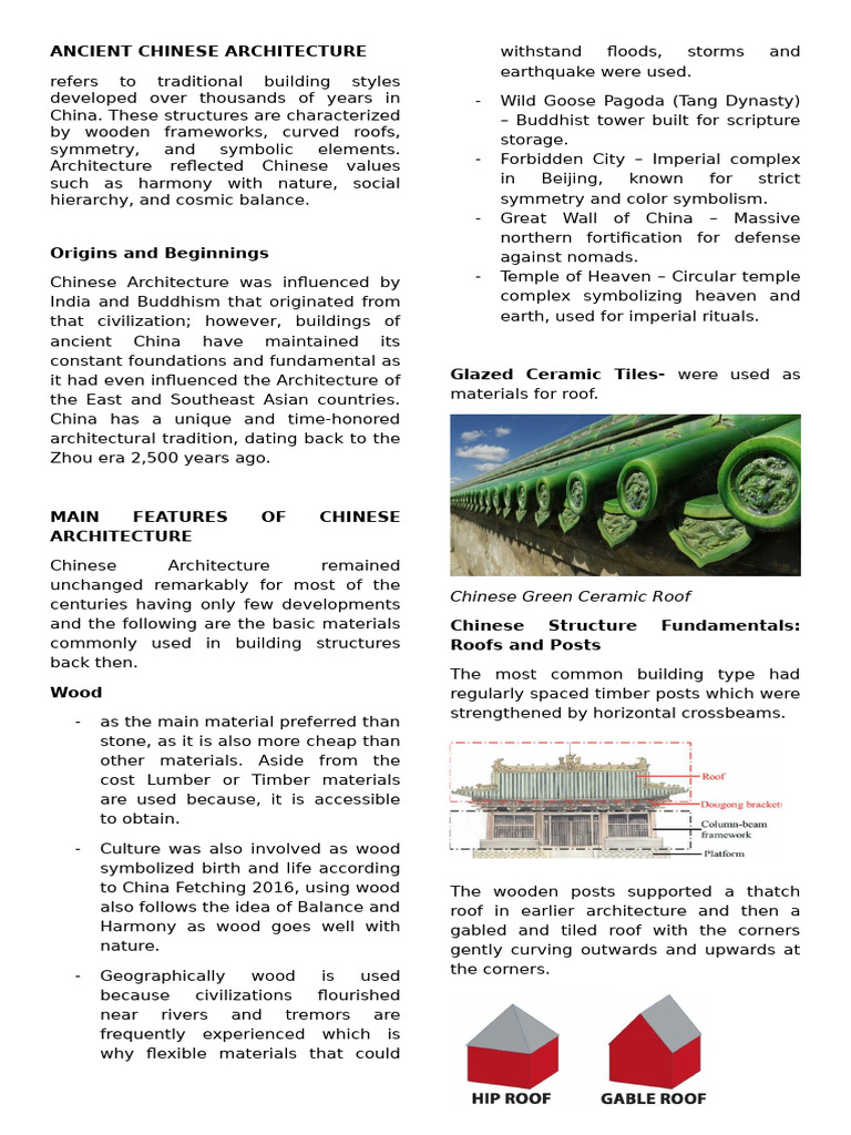 Overview of Ancient Chinese Architecture | PDF