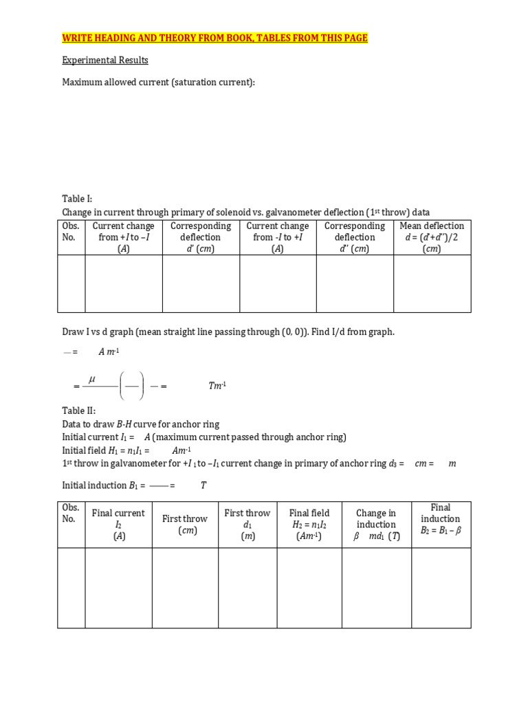 Solid Expt 1 (BH Loop) | PDF
