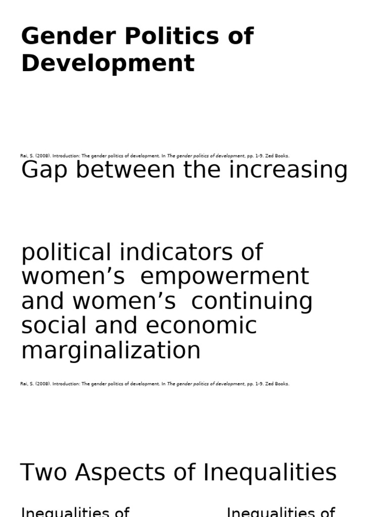 Socio 414 - Gender Politics of Development | PDF | Identity Politics ...