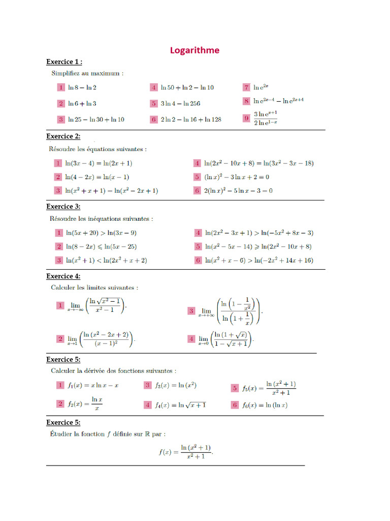 Logarithme | PDF