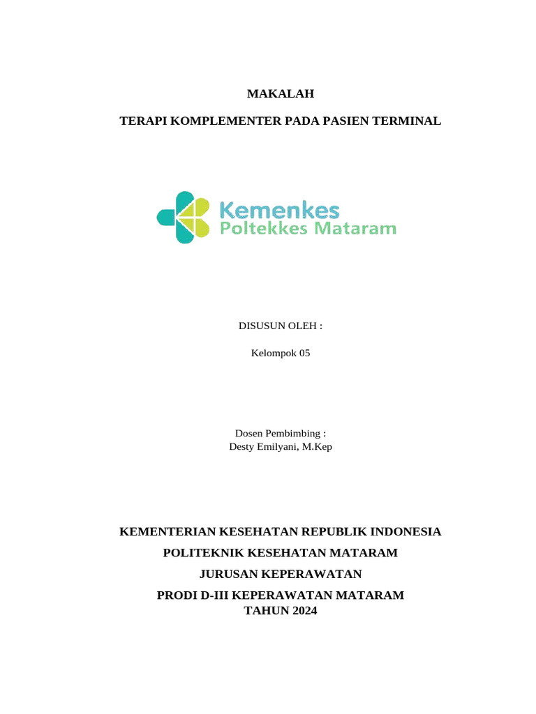 Makalah Terapi Komplementer Pada Pasien Terminal Illness | PDF