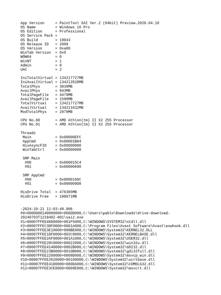 Errlog Sai2 20241021 110348 | PDF | Microsoft Windows | Computing Platforms