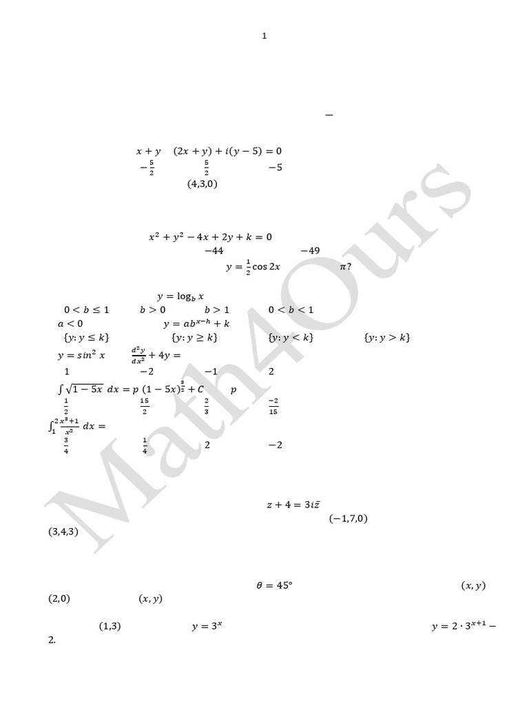 2025 Mathematics Q - 5 | PDF | Cartesian Coordinate System | Classical ...