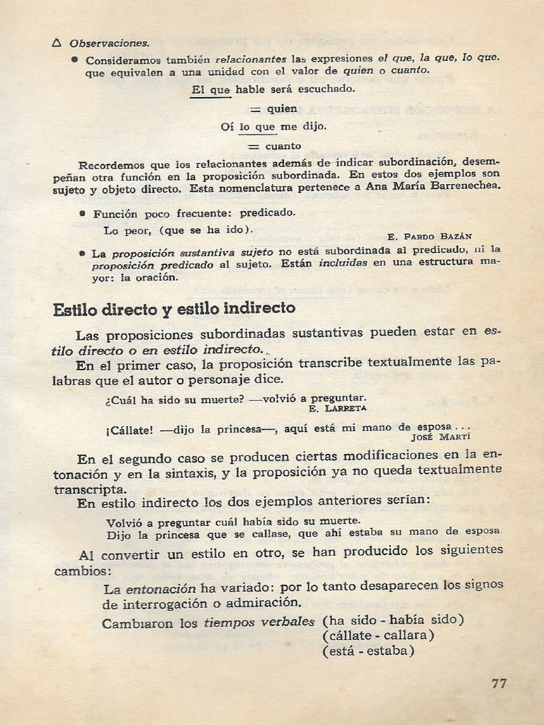 Estilo directo e indirecto | PDF