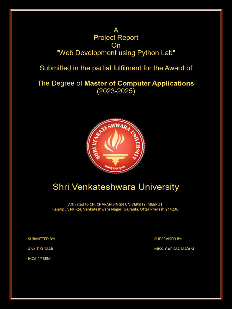 Project Report MCA | PDF