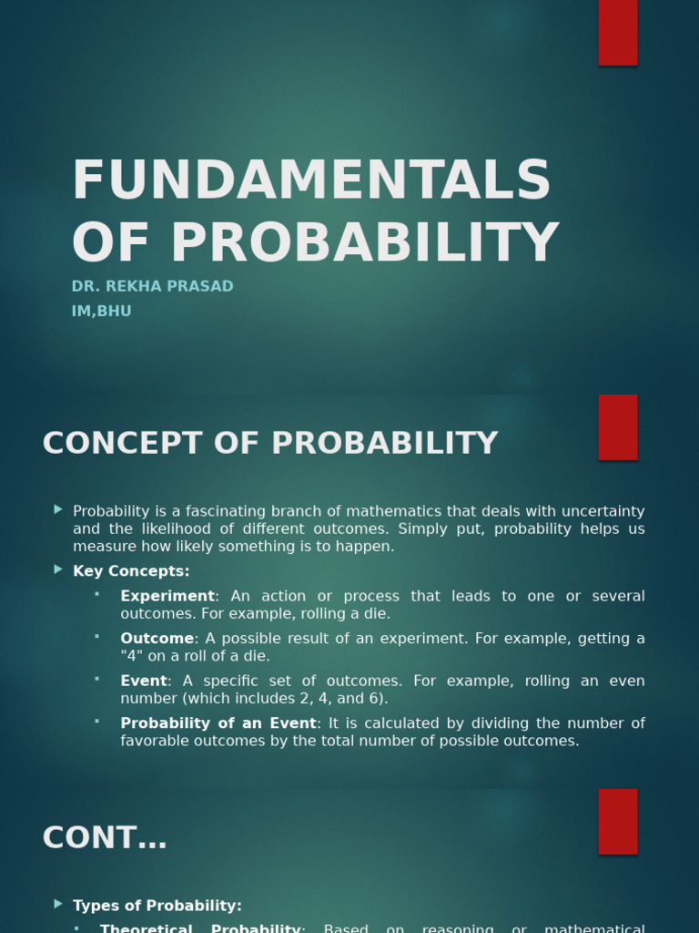Fundamentals of Probability | PDF | Probability | Odds