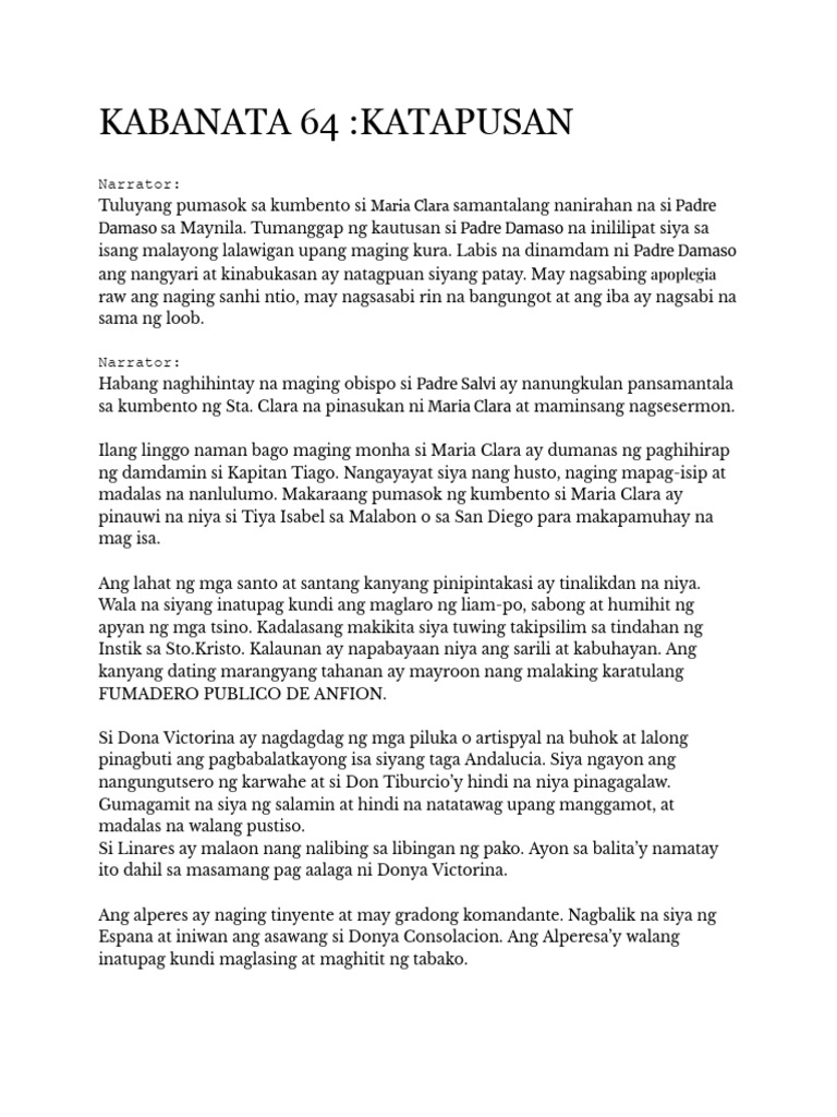 KABANATA 64 -KATAPUSAN SCRIPT | PDF