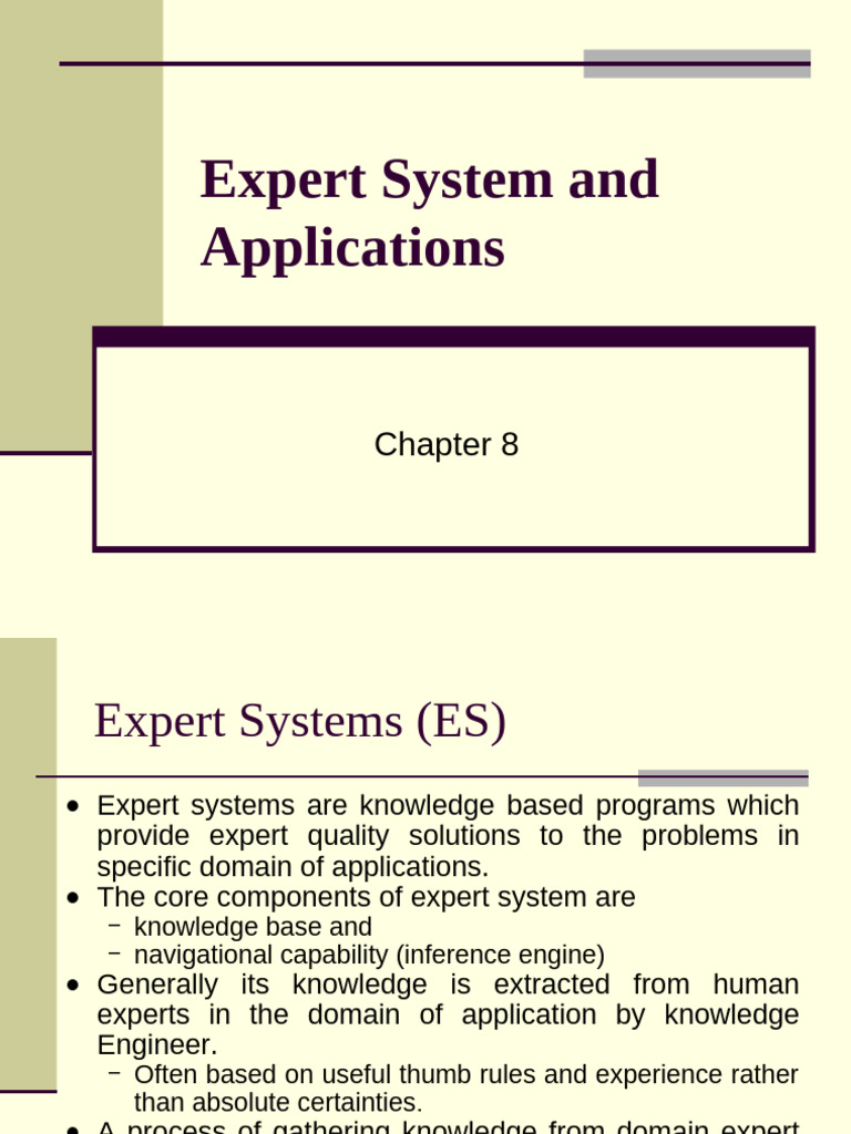 Ch 8_Expert System and Applications | PDF | System | Knowledge