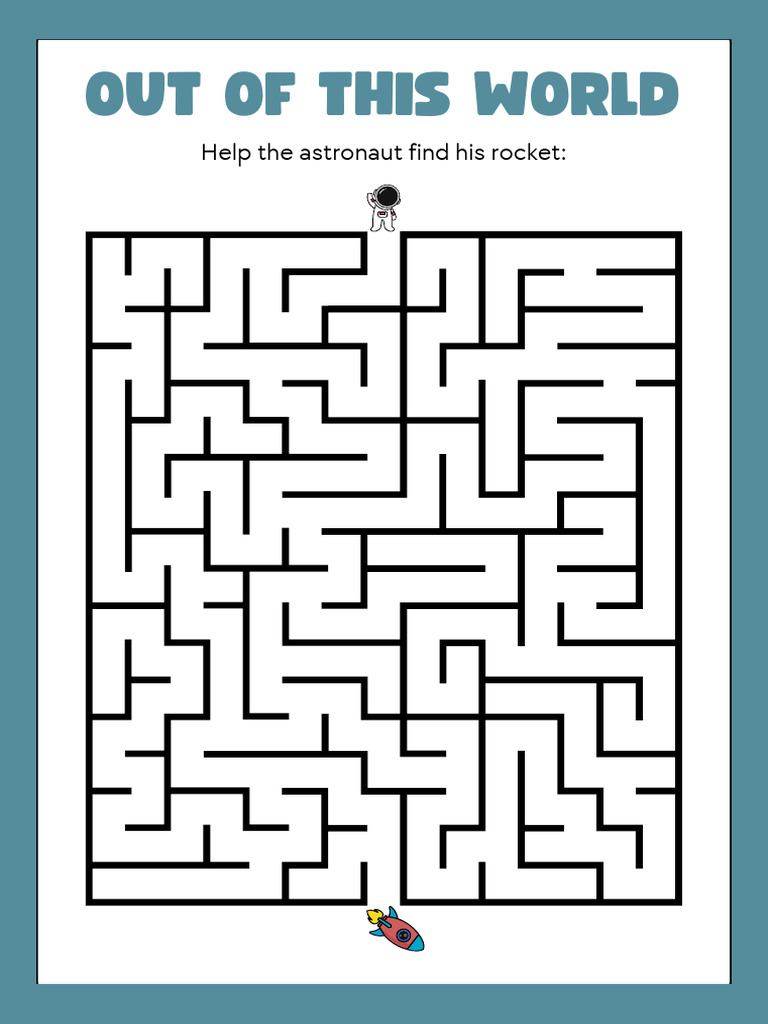 Space Maze Worksheet | PDF