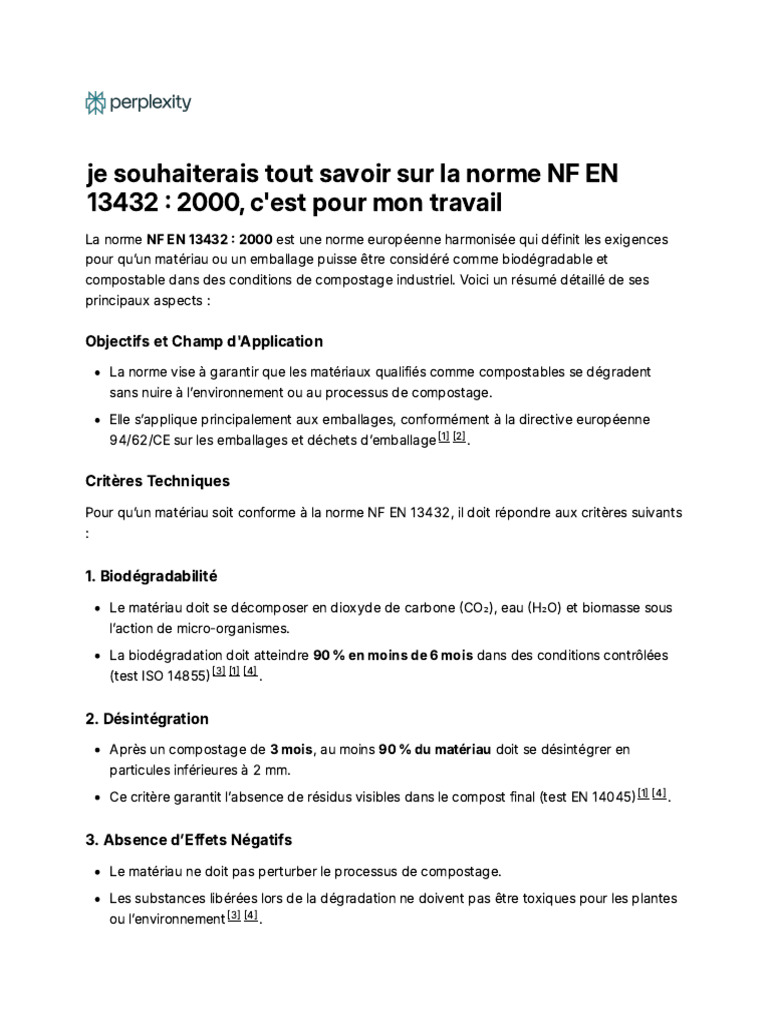 Norme NF EN 13432 : Biodégradabilité et Compostabilité | PDF | Compost ...