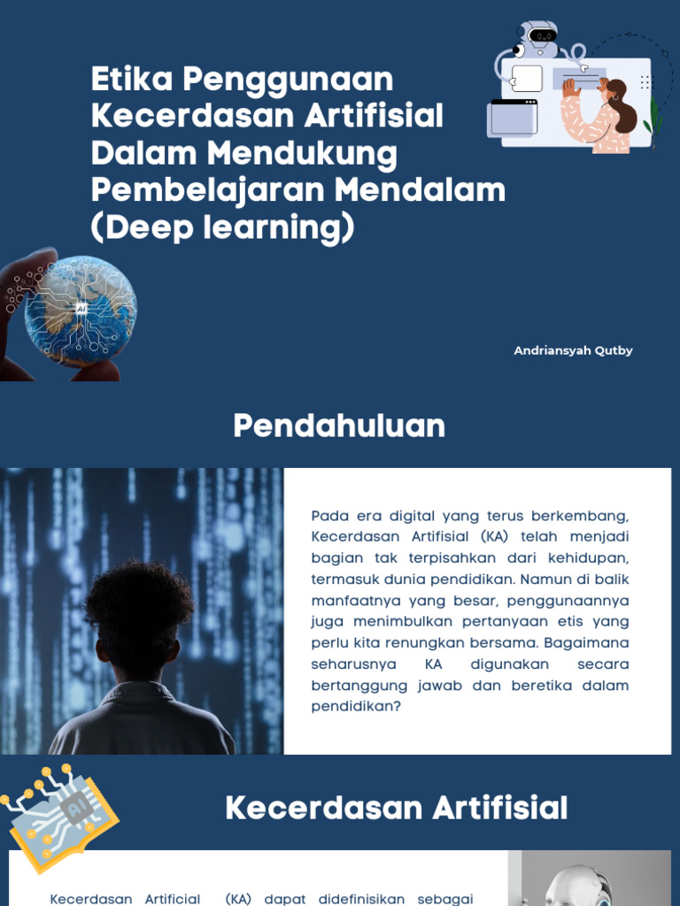 Etika Penggunaan Kecerdasan Artifisial Dalam Mendukung Pembelajaran Mendalam | PDF