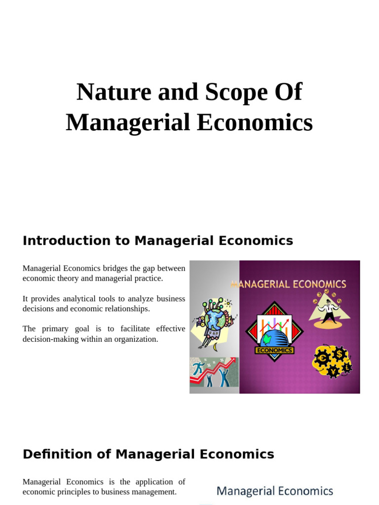 Nature and Scope of Managerial Economics | PDF | Economics | Economies