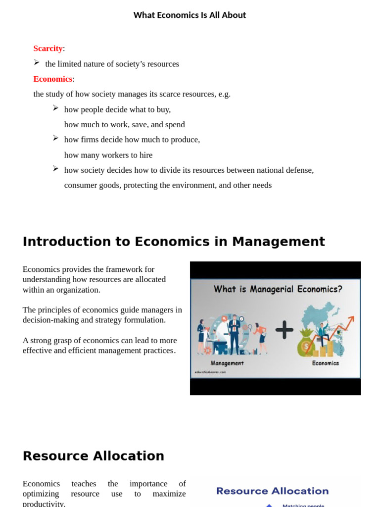 Importance of Economics in Management | PDF | Economics | Market ...