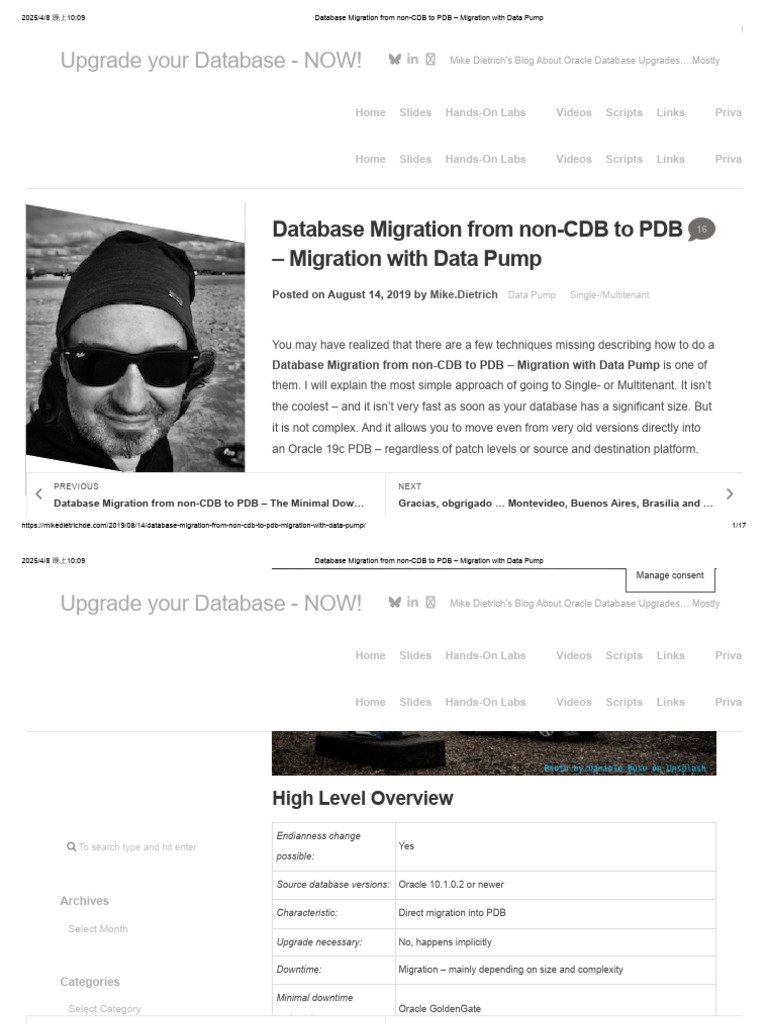 Database Migration From non-CDB To PDB - Migration With Data Pump | PDF | Databases ...