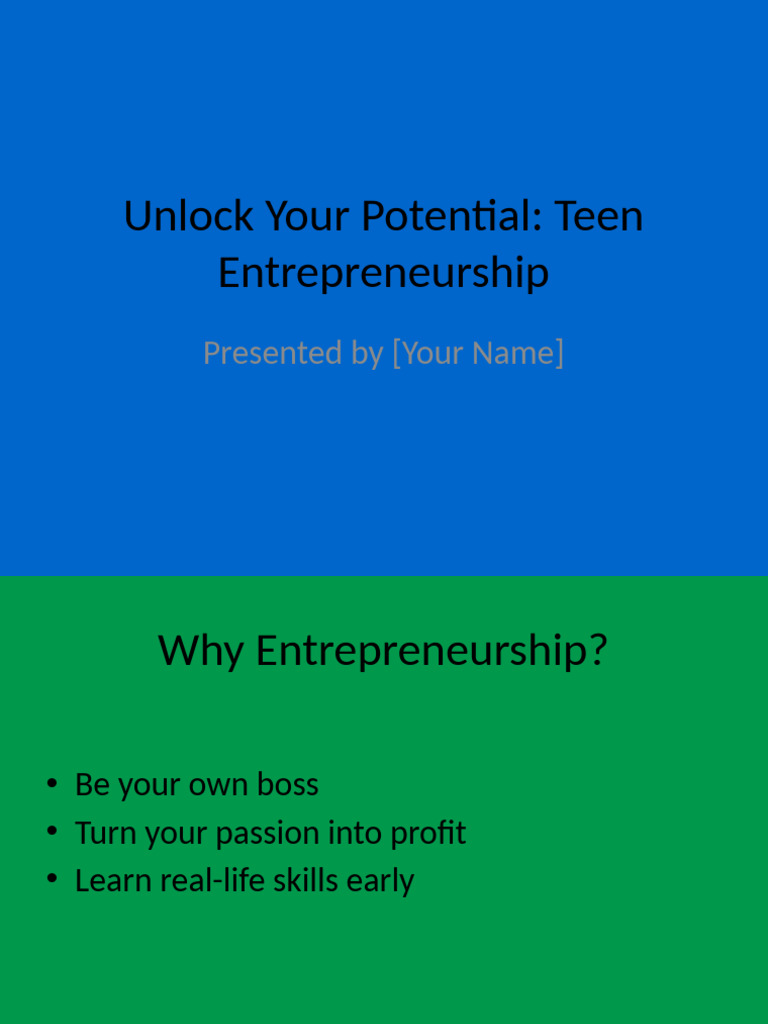 Teen Entrepreneurship Themed | PDF