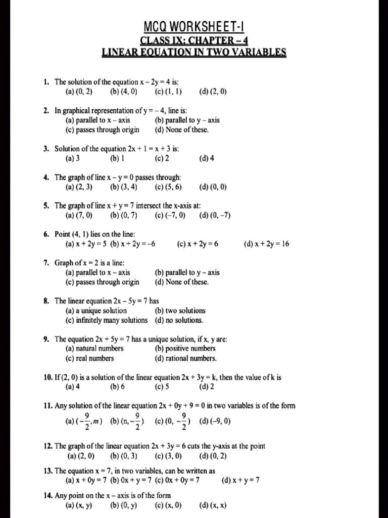 Class 9 Linear | PDF