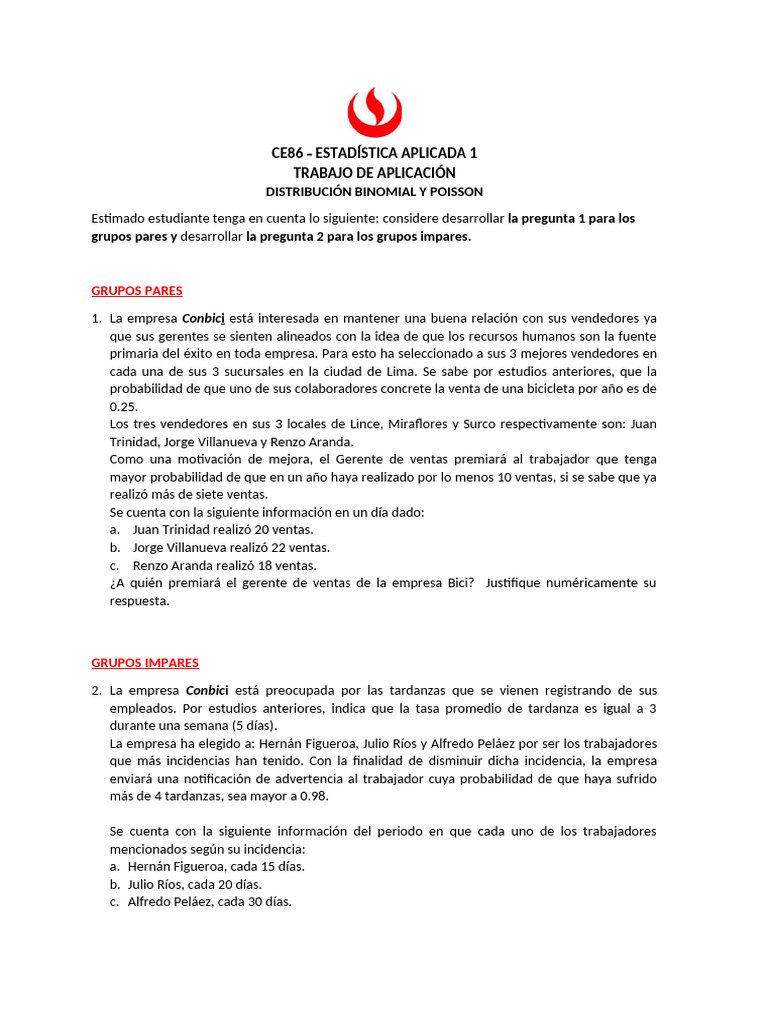 CE86 - Caso de Estudio - Caso - 3 Distribuciones - Discretas | PDF