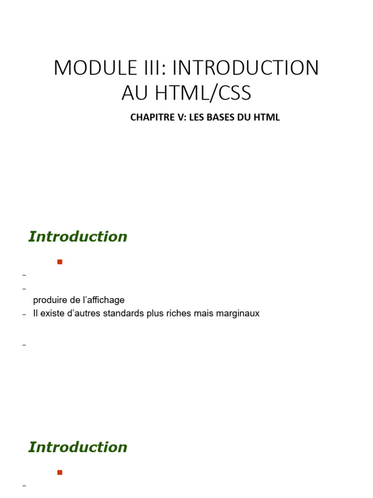 Programmation Web 1-Module III - Chap 5-Les Bases Du HTML | PDF | Html | Langage de balisage