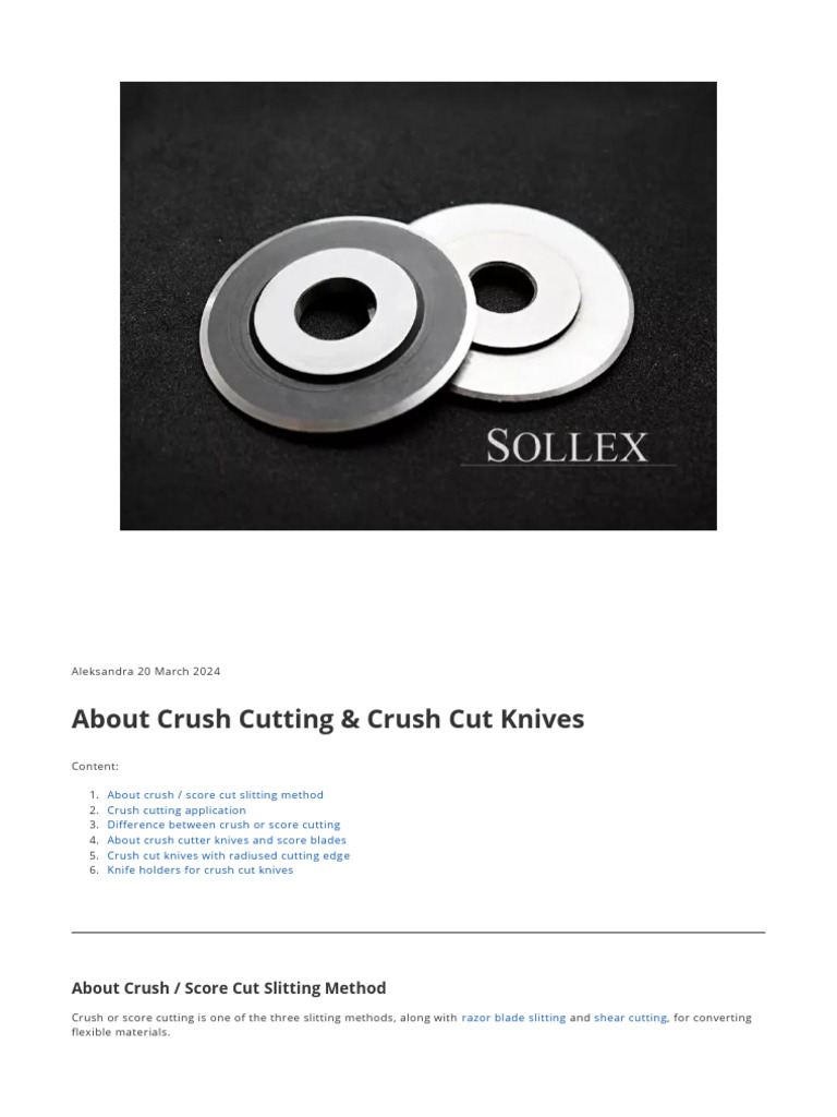 Crush cutter-SOLEX | PDF | Knife | Blade