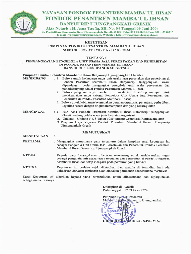 Surat Keputusan | PDF