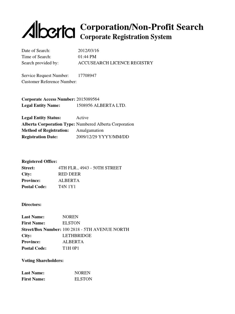 AB CFS 1508956 Alberta Ltd. | PDF