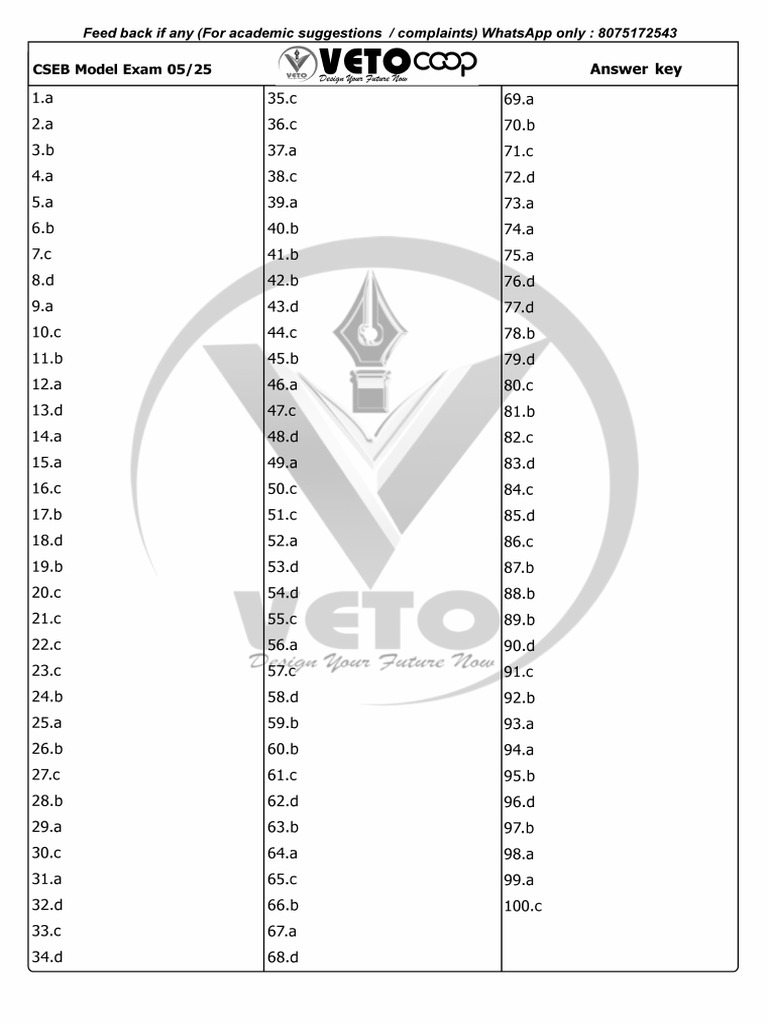 CSEB Model 05.25 Ans | PDF