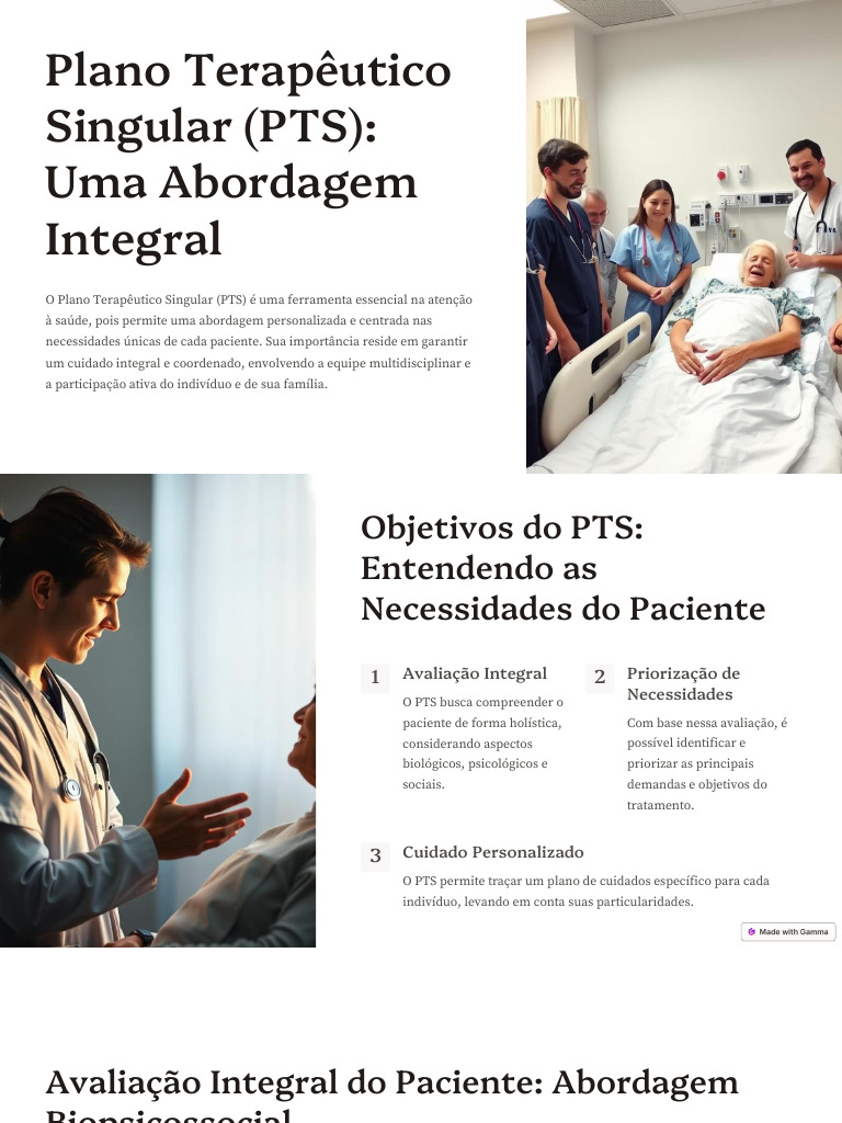 Plano Terapeutico Singular PTS Uma Abordagem Integral | PDF | Psicologia | Ciências comportamentais