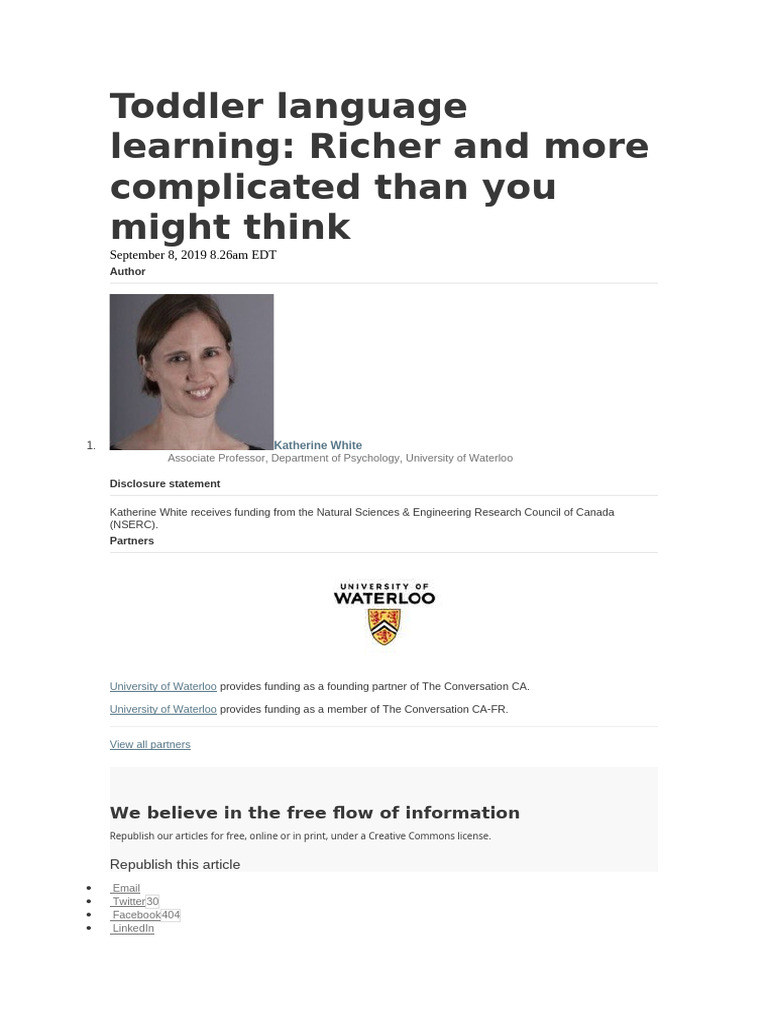 Toddler Language Learning Insights | PDF | Accent (Sociolinguistics ...