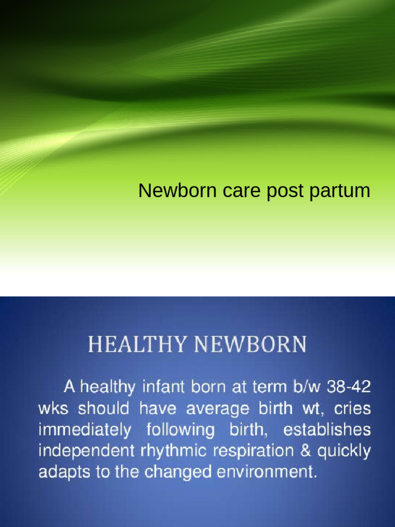 Essential Newborn Care Guidelines | PDF | Infants | Childbirth