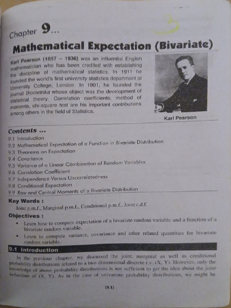 Mathematical Expectation Pdf Variance Covariance