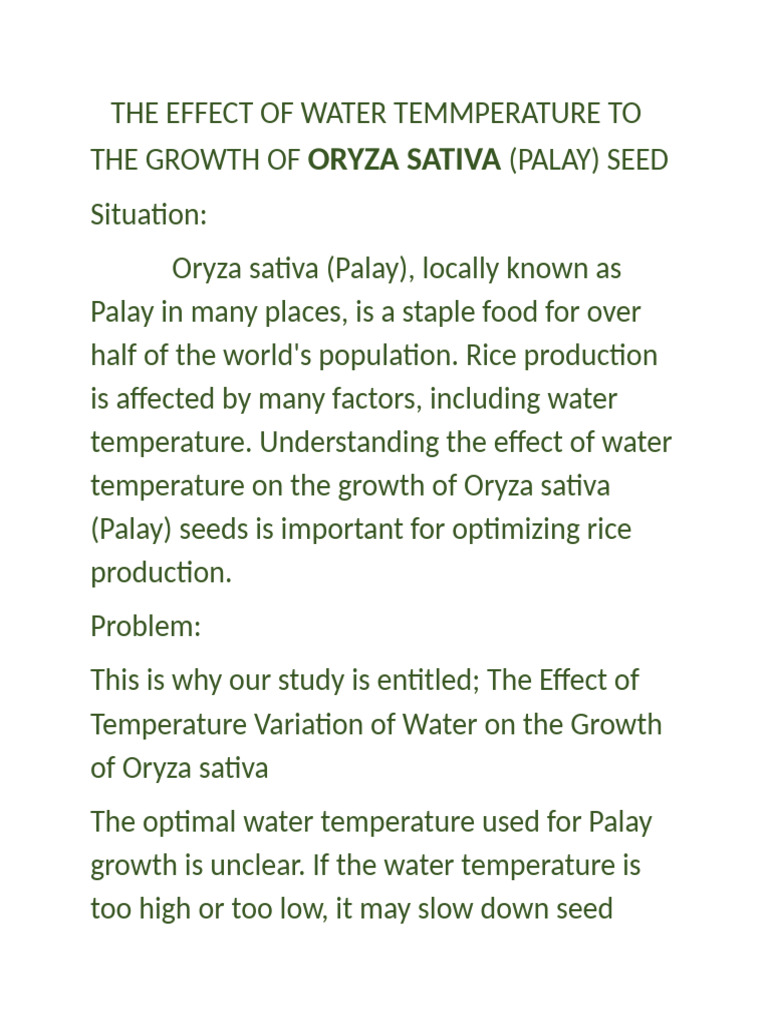 Oryza Sativa | PDF