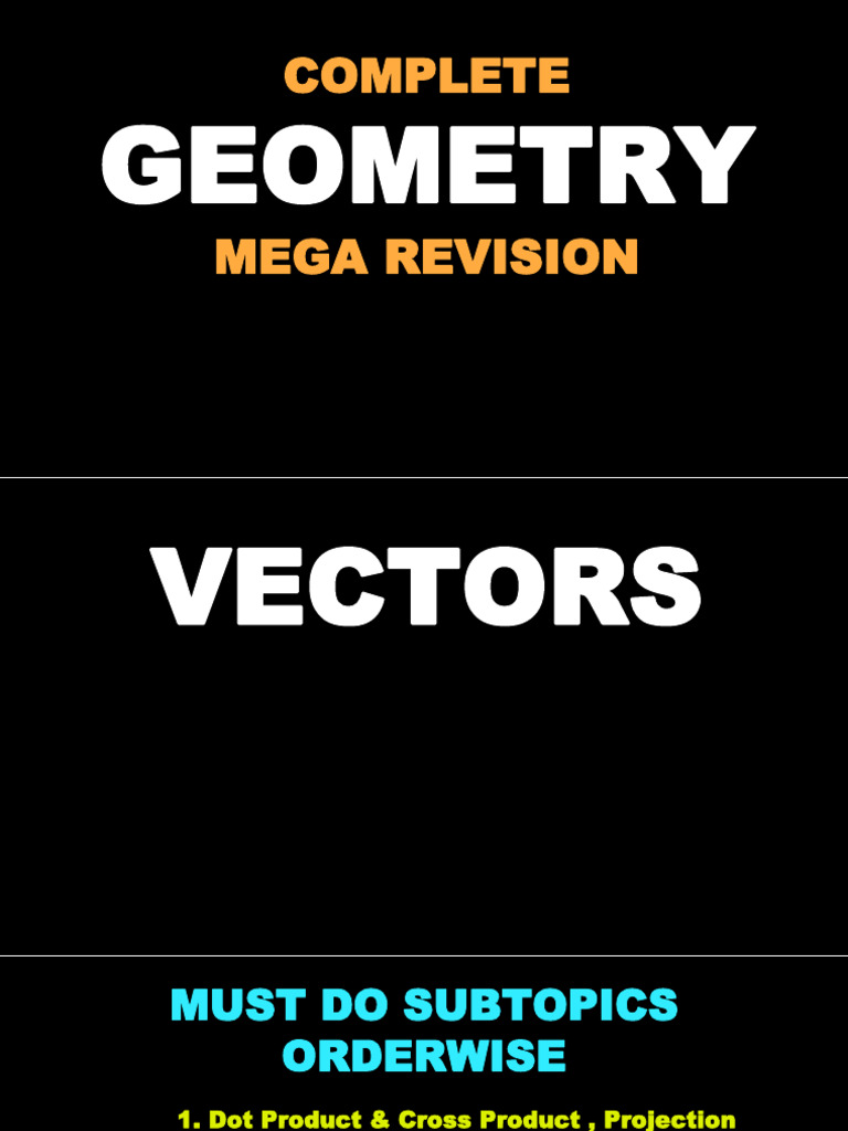 Geometry Mega Revision: Vectors & Lines | PDF | Line (Geometry) | Circle