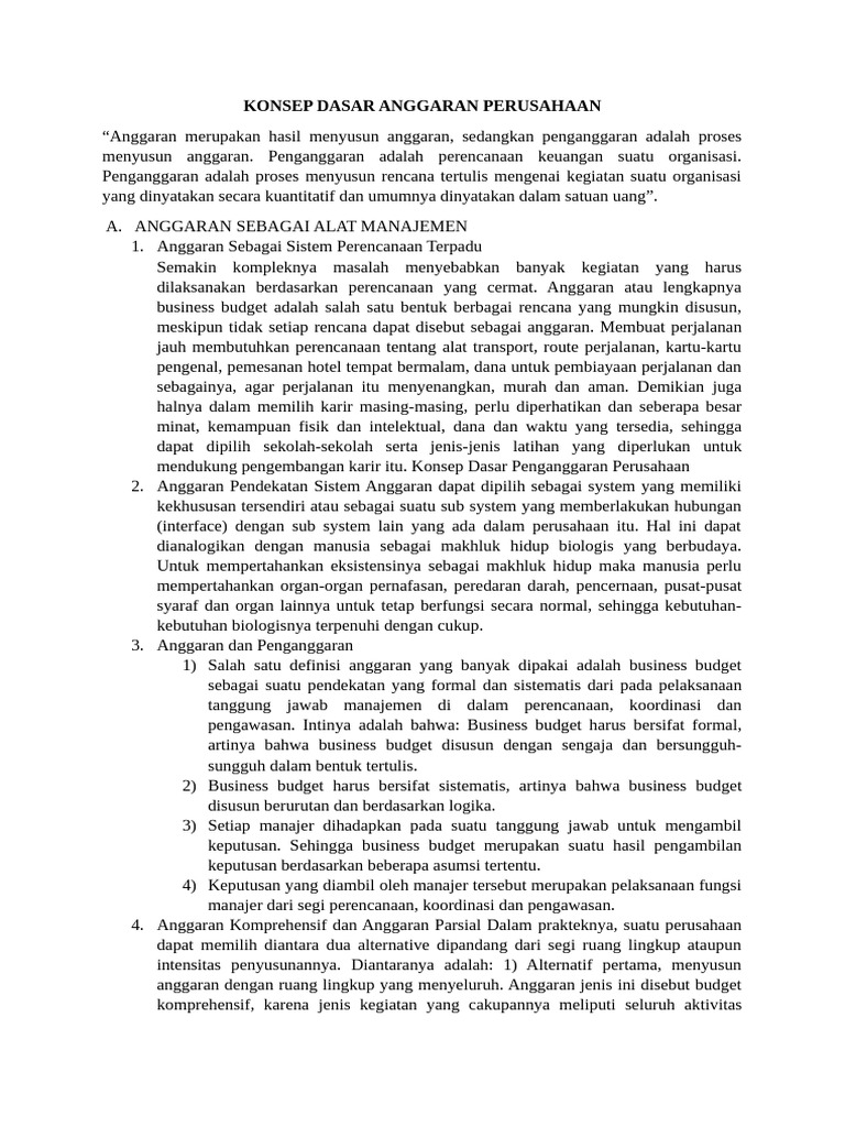 Anggaran merupakan hasil menyusun anggaran | PDF