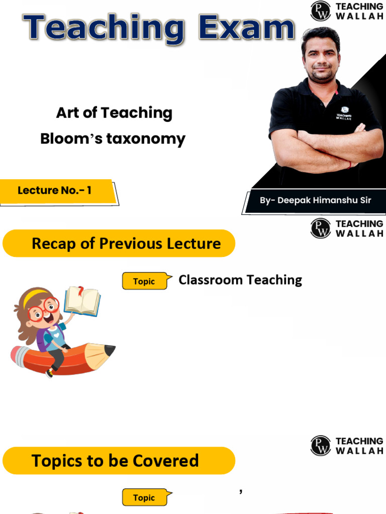 Bloom's Taxonomy 01 Class Notes | PDF