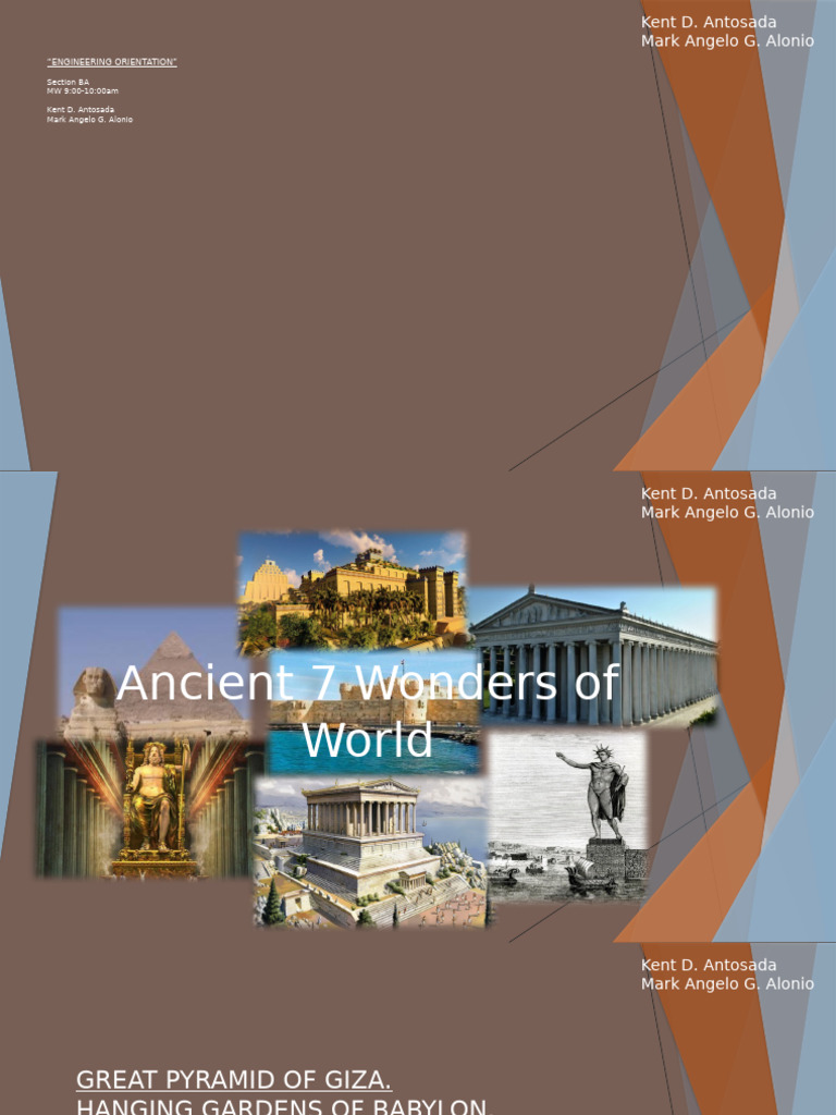 B. Ancient 7 Wonders of The World - Antosada Kent, Alonio Mark Angelo | PDF | Classical Antiquity