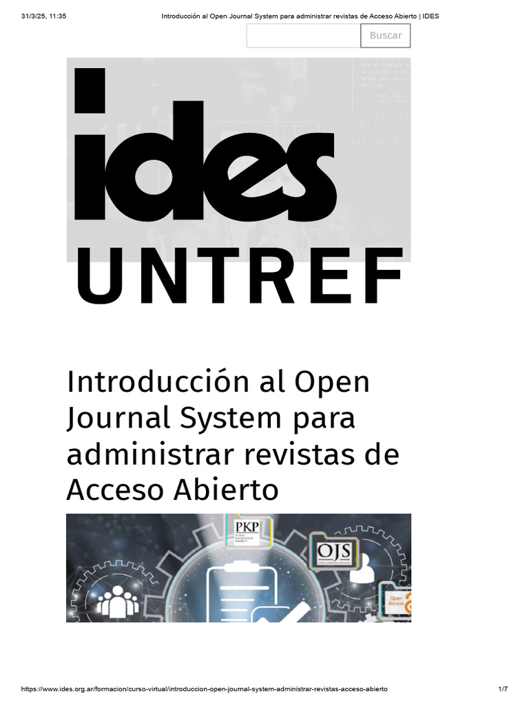 Introducción Al Open Journal System para Administrar Revistas de Acceso Abierto - IDES | PDF ...