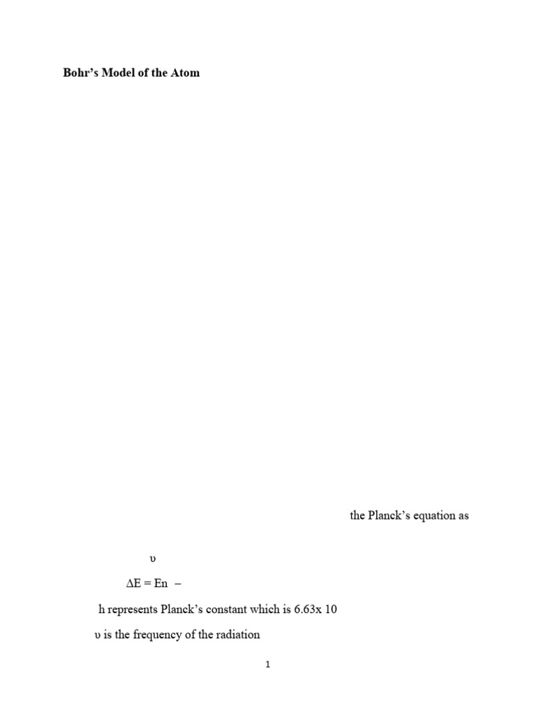 Bohr and Quantum Models of the Atom | PDF | Energy Level | Electron