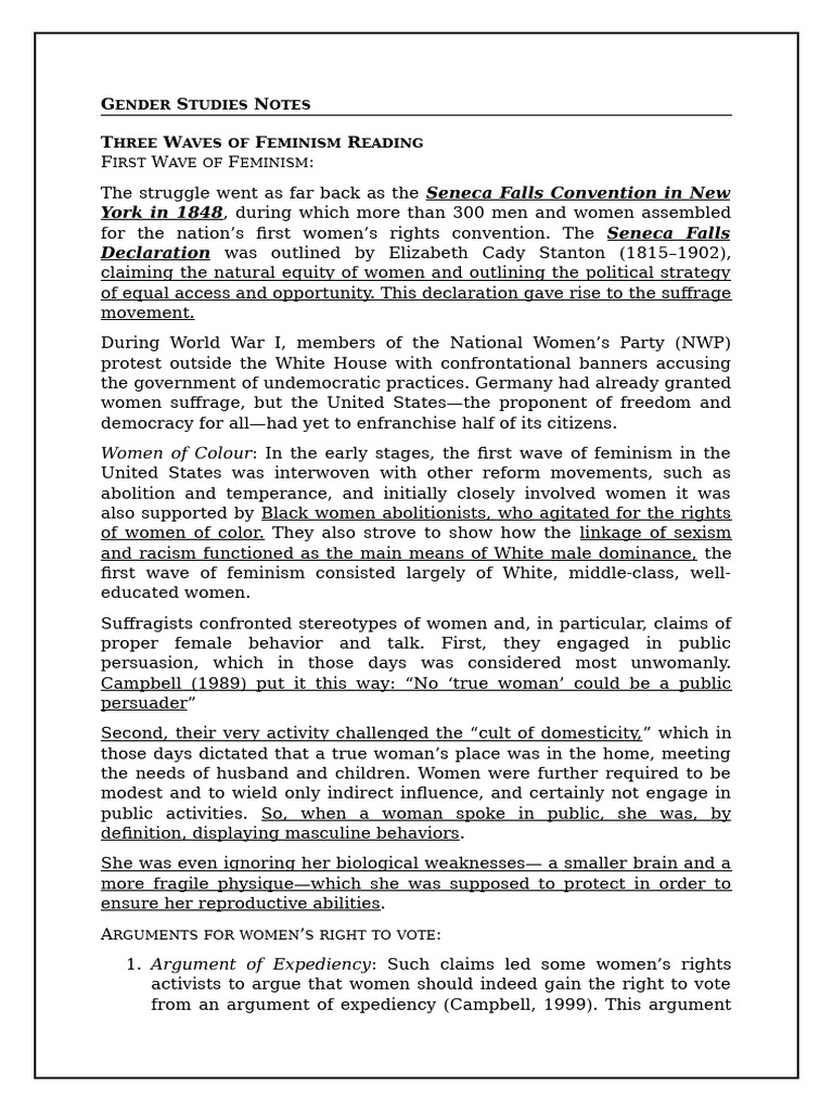 Overview of Feminism Waves | PDF | Feminism | Gender Studies