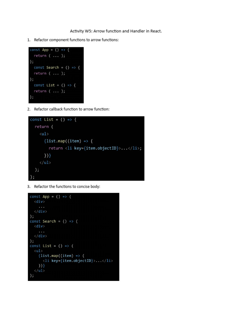 W5 Arrow Handler Functions | PDF