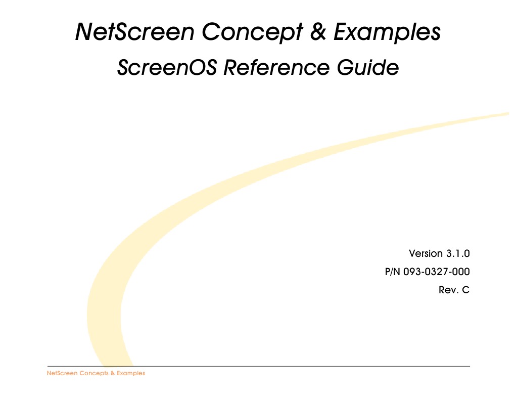 NetScreen Concepts and Examples ScreenOS Version 3 1 RevC | PDF | Virtual Private Network ...