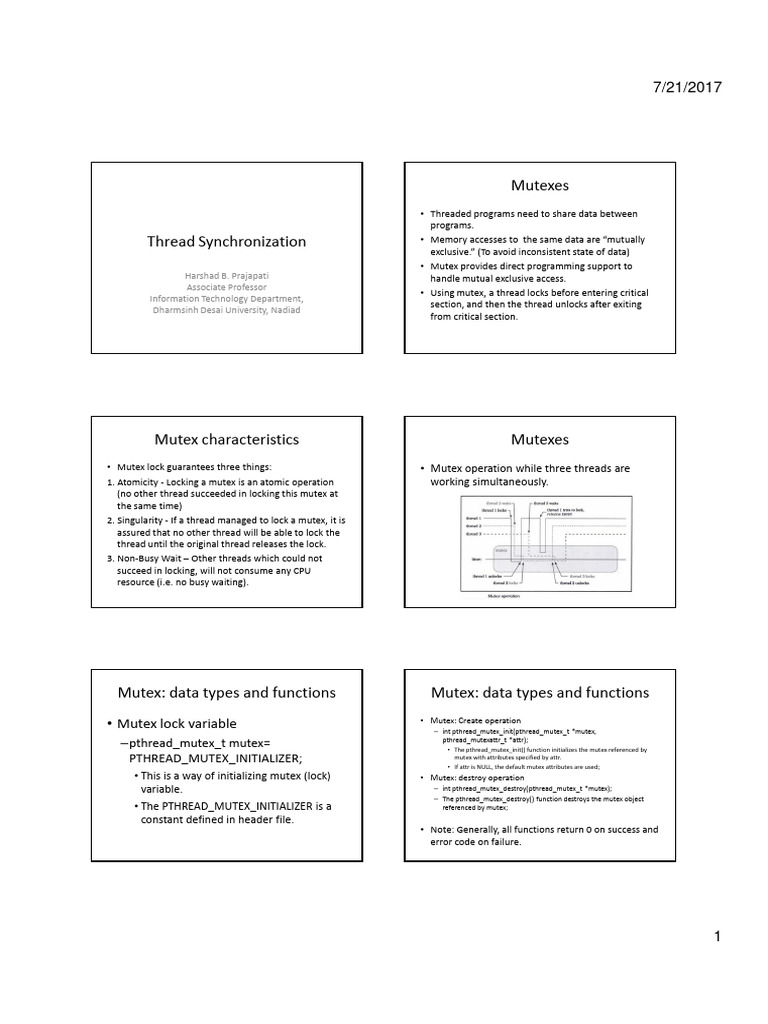 Anp 2 Synchronization In Multithreaded Programs Pdf Thread 4237