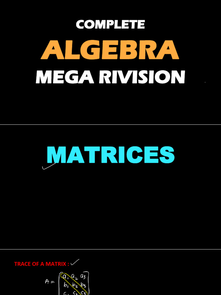 TG EAPCET Important Formulas | PDF | Matrix (Mathematics) | Quadratic Equation