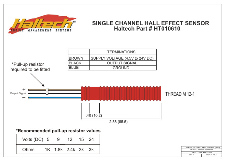 Haltech-Single-Channel-Hall-Effect-Sensor-HT010610 | PDF