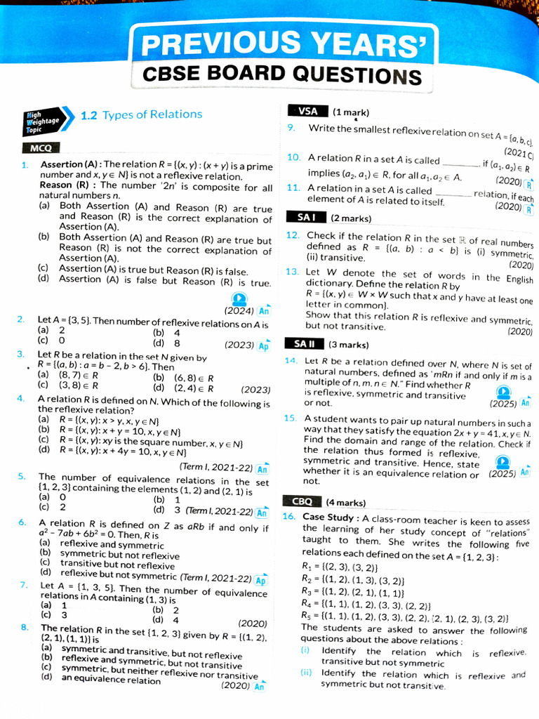 Reflexive Relations and Their Types | PDF | Function (Mathematics ...